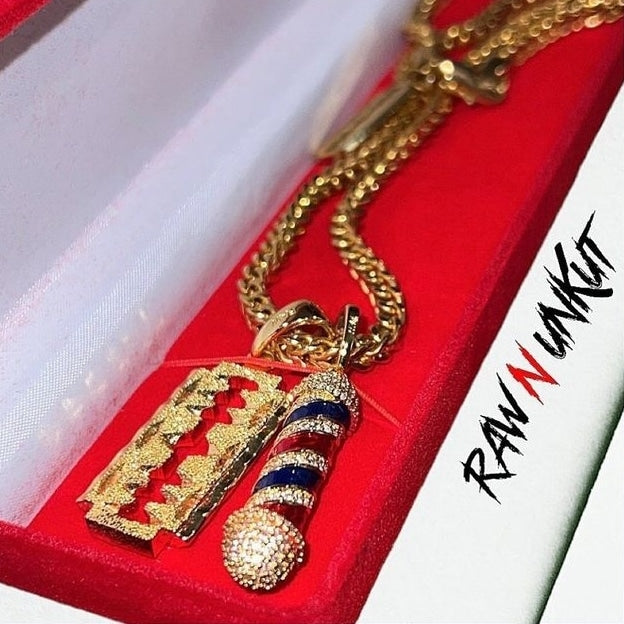 Blade Pendant Barber Logo Pendant And Chain